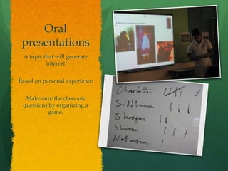 Speaking Activities in the Foreign Language Class | PPT