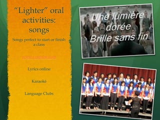 Speaking Activities in the Foreign Language Class | PPTX