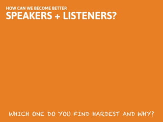 Speaking and Listening Teacher's powerpoint | PPTX