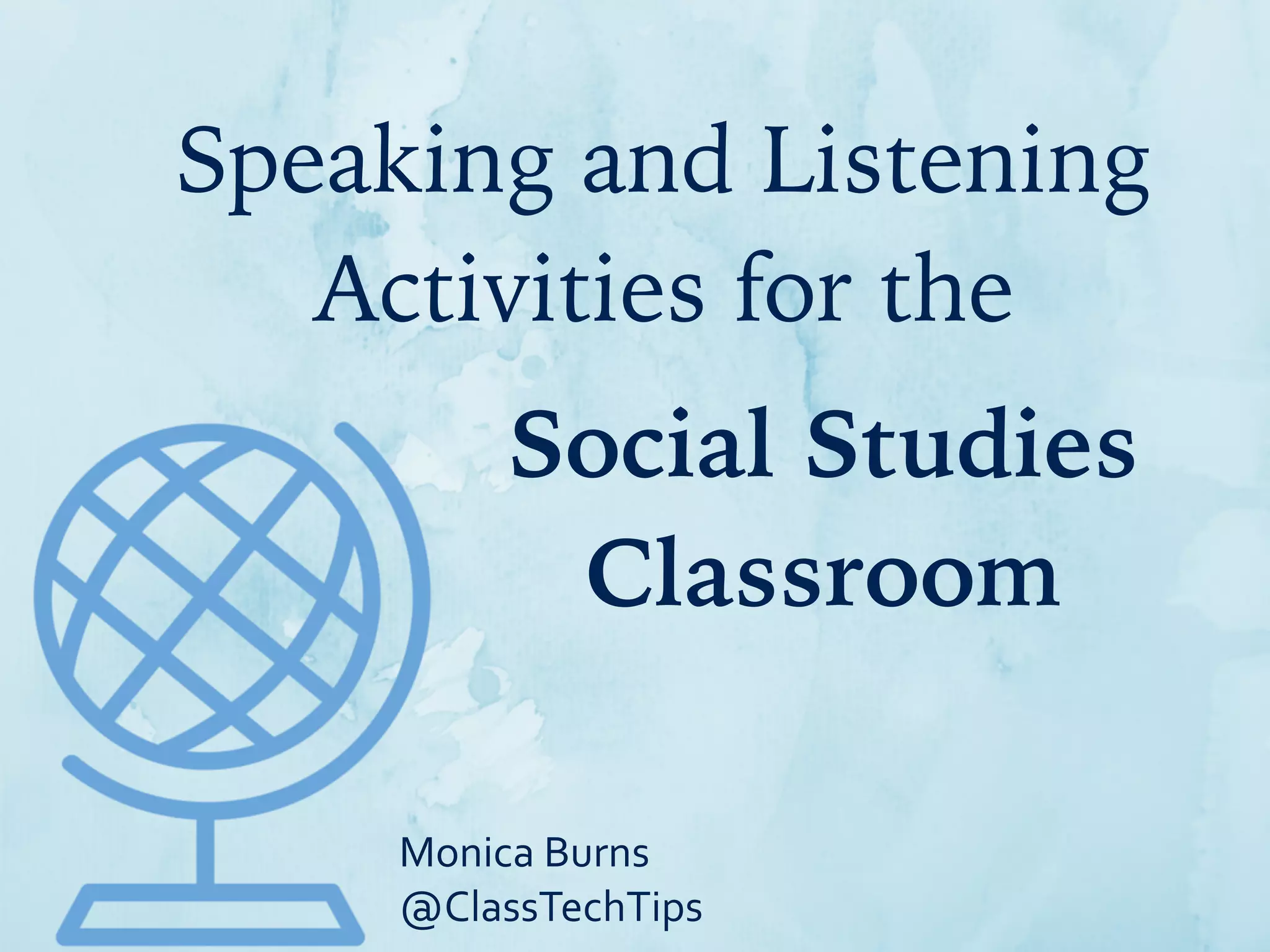 Speaking and Listening Activities for the Social Studies Classroom | PDF