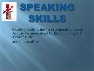 Speaking and listening skills | PPT