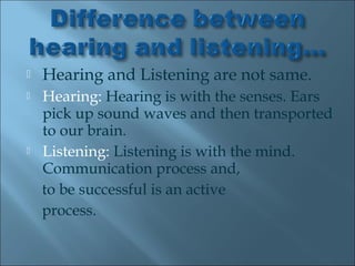 Speaking and listening skills | PPT
