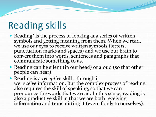 Speaking and reading skills | PPTX