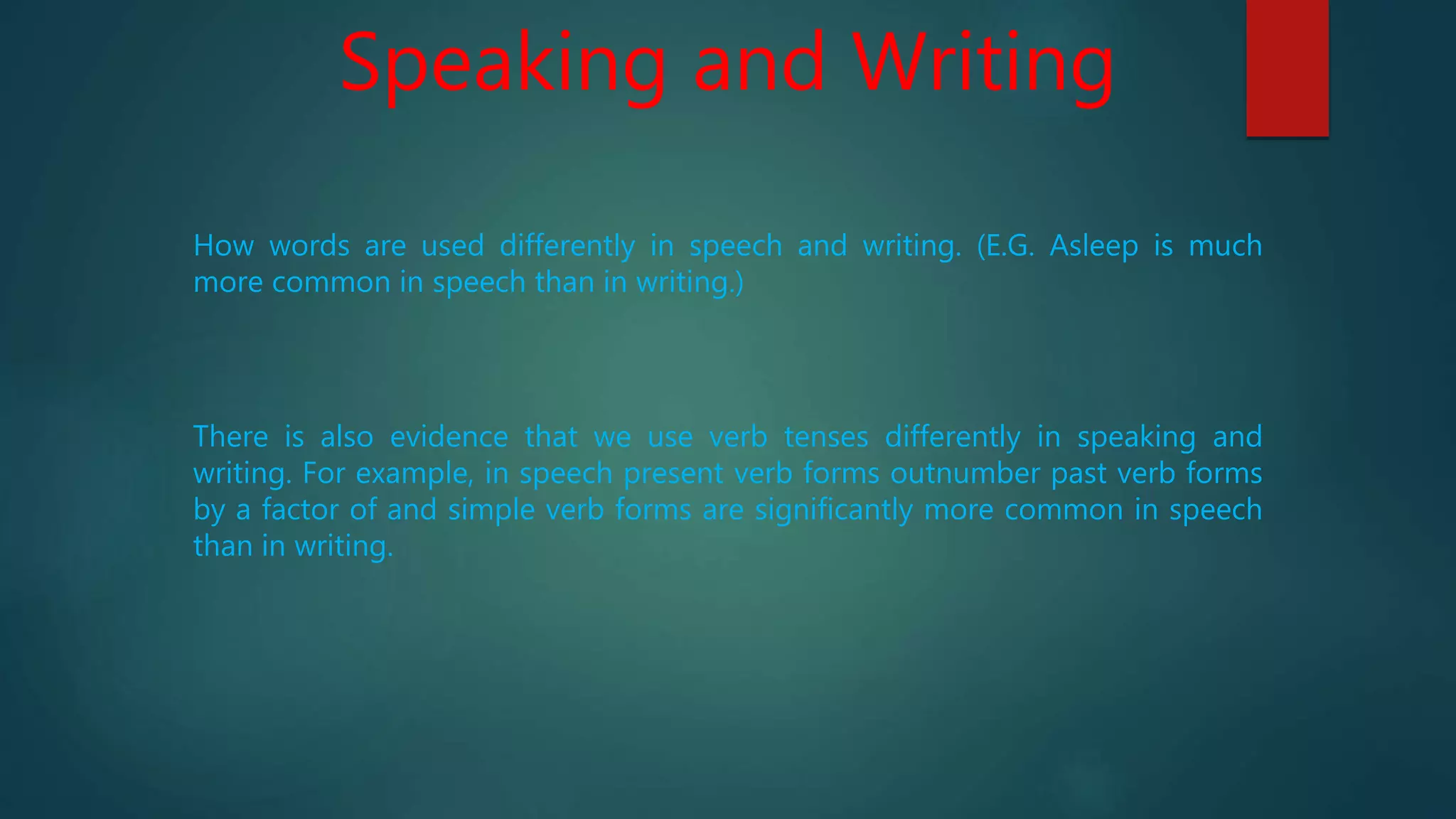 Speaking and writing | PPTX