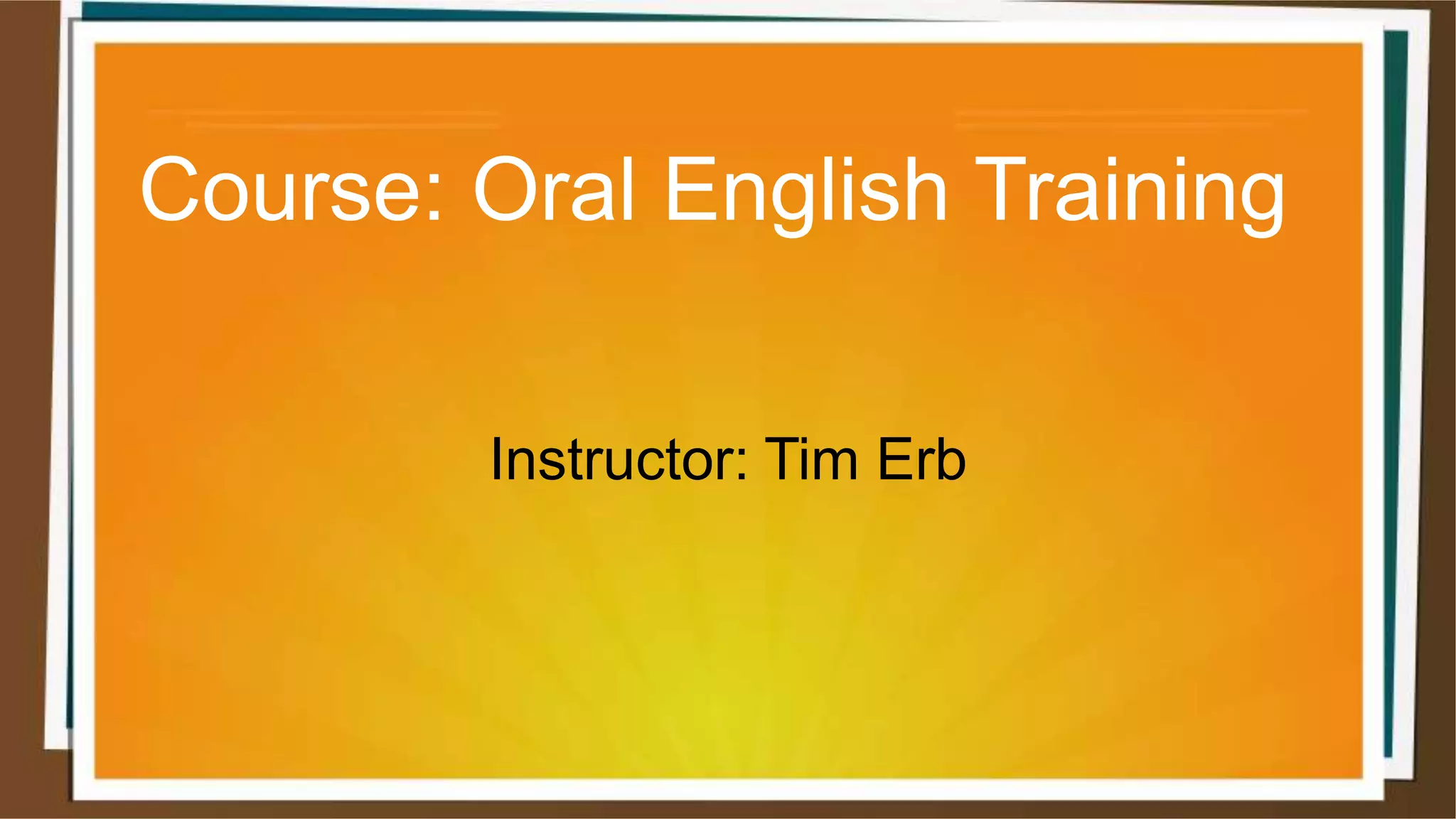 Oral English Training | PPTX
