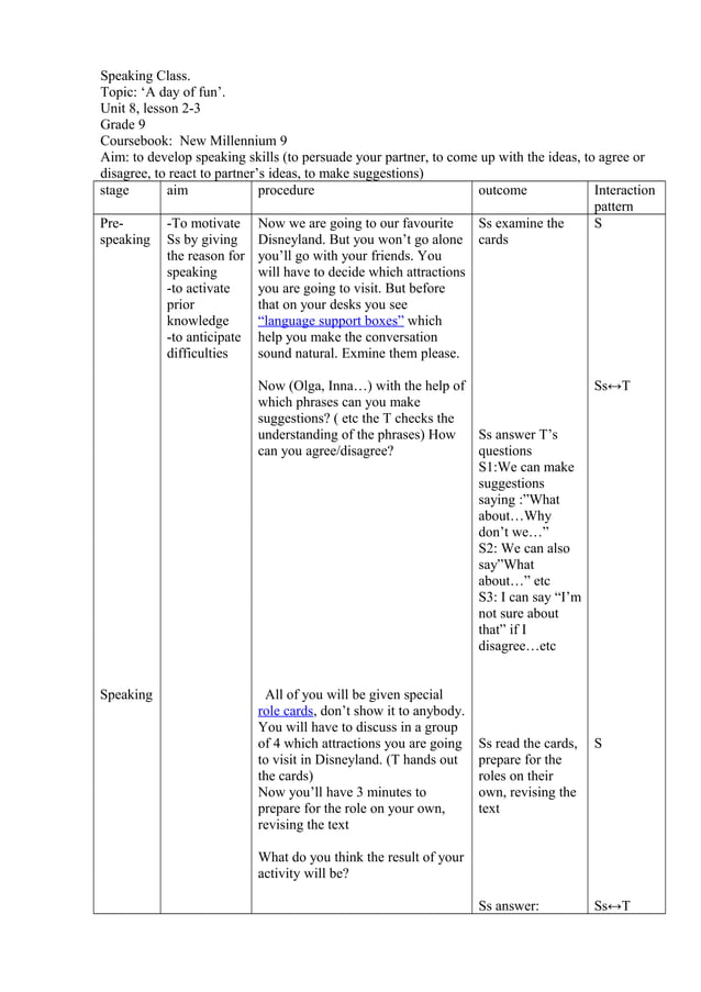 Speaking class2 | PDF
