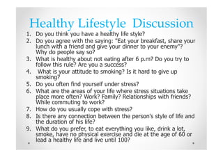 Speaking class 4. Health and Fitness | PPT