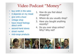 Speaking class 8. Money | PDF