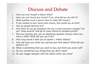 Speaking class 8. Money | PDF
