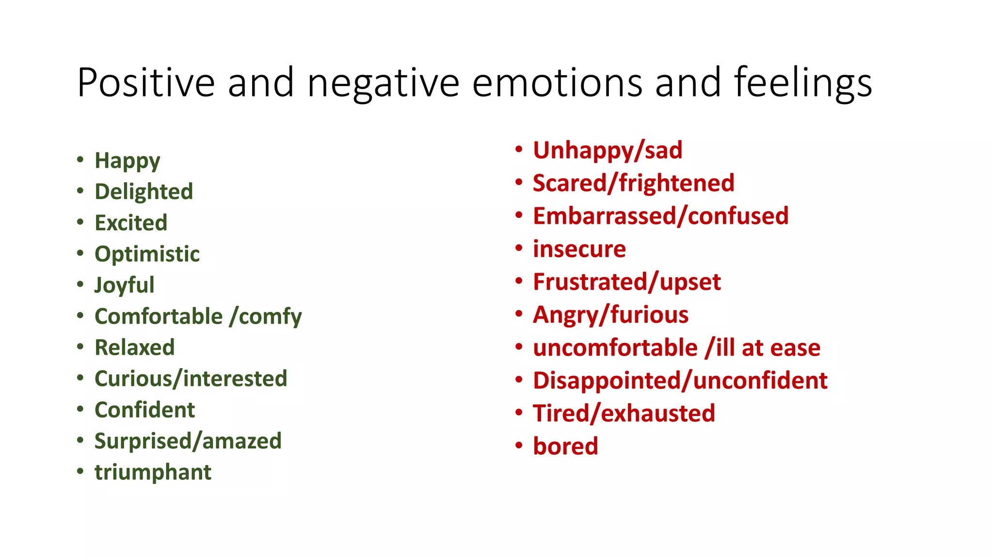 Feelings and emotions.pptx | Mental Health | Diseases and Conditions
