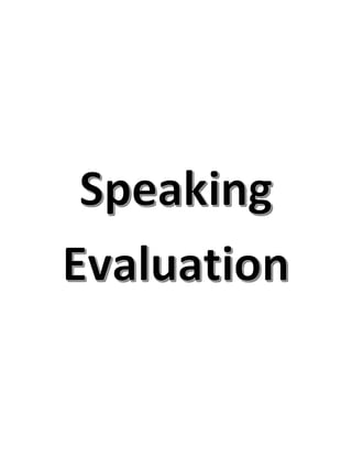 Speaking evaluation | DOCX