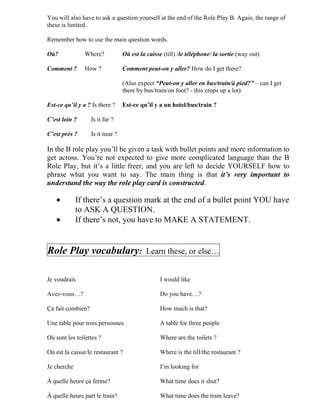 Speaking exam role play tips | DOCX