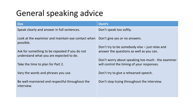 Speaking ielts presentation | PPTX