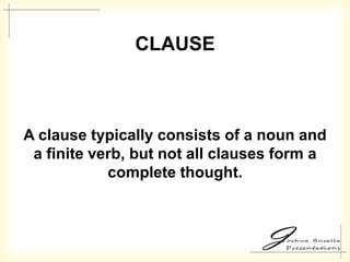 Speaking in English: Clauses, Phrases, and Sentences | PPT