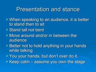 Speaking in front of an audience. | PPT