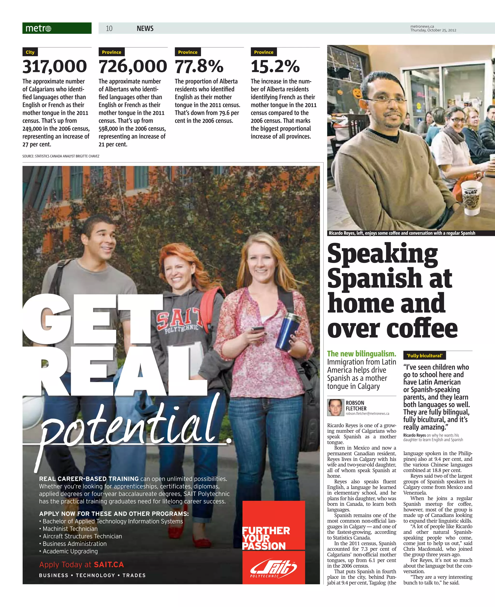 Speaking in Several Tongues, Metro 10/25/2012 | PDF