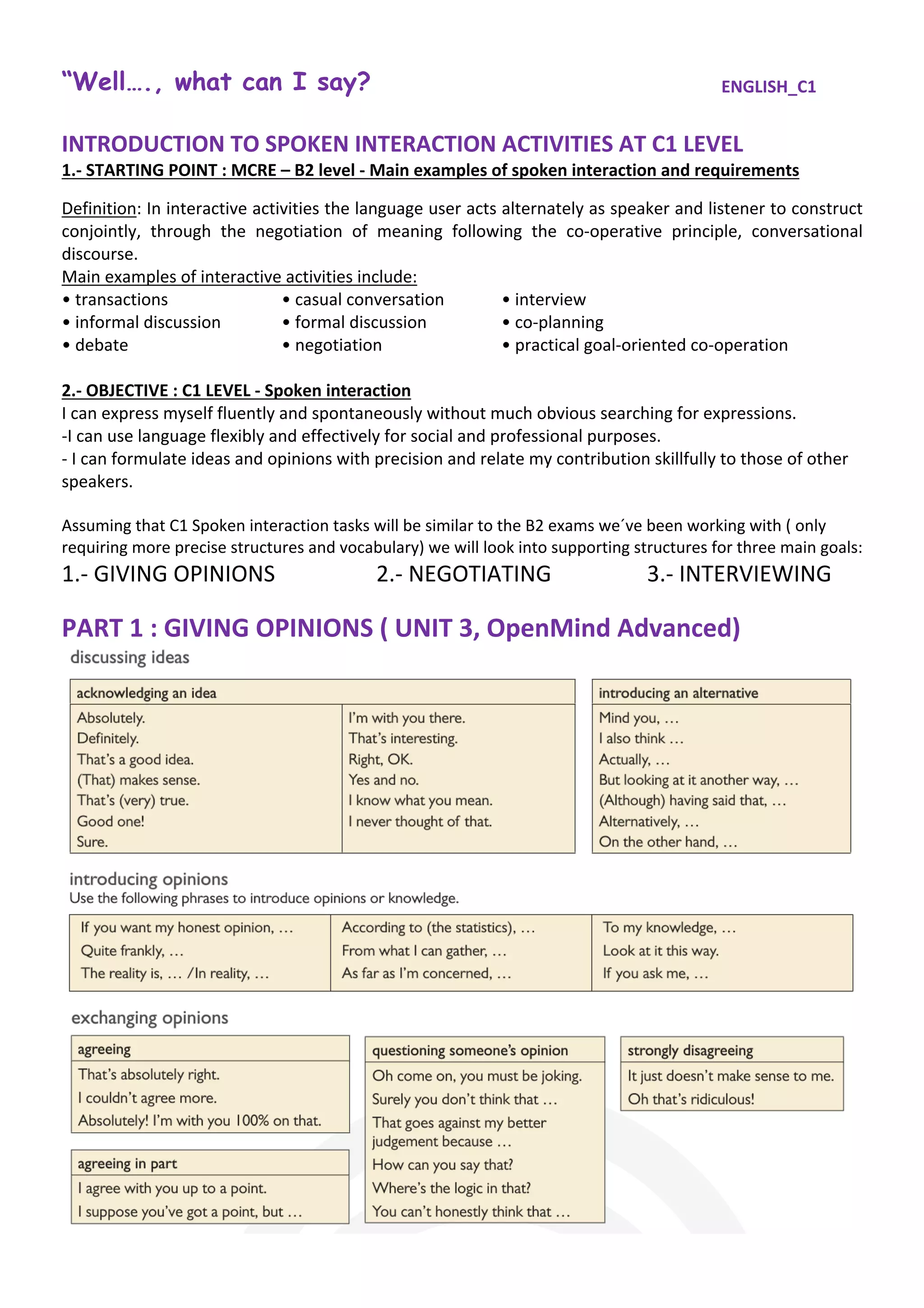 Speaking interaction | PDF
