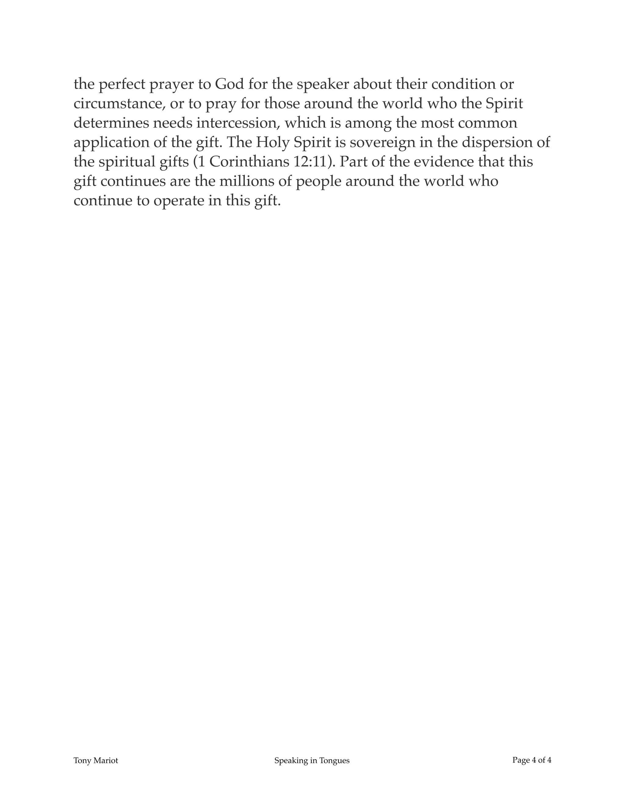 Speaking in Tongues | PDF