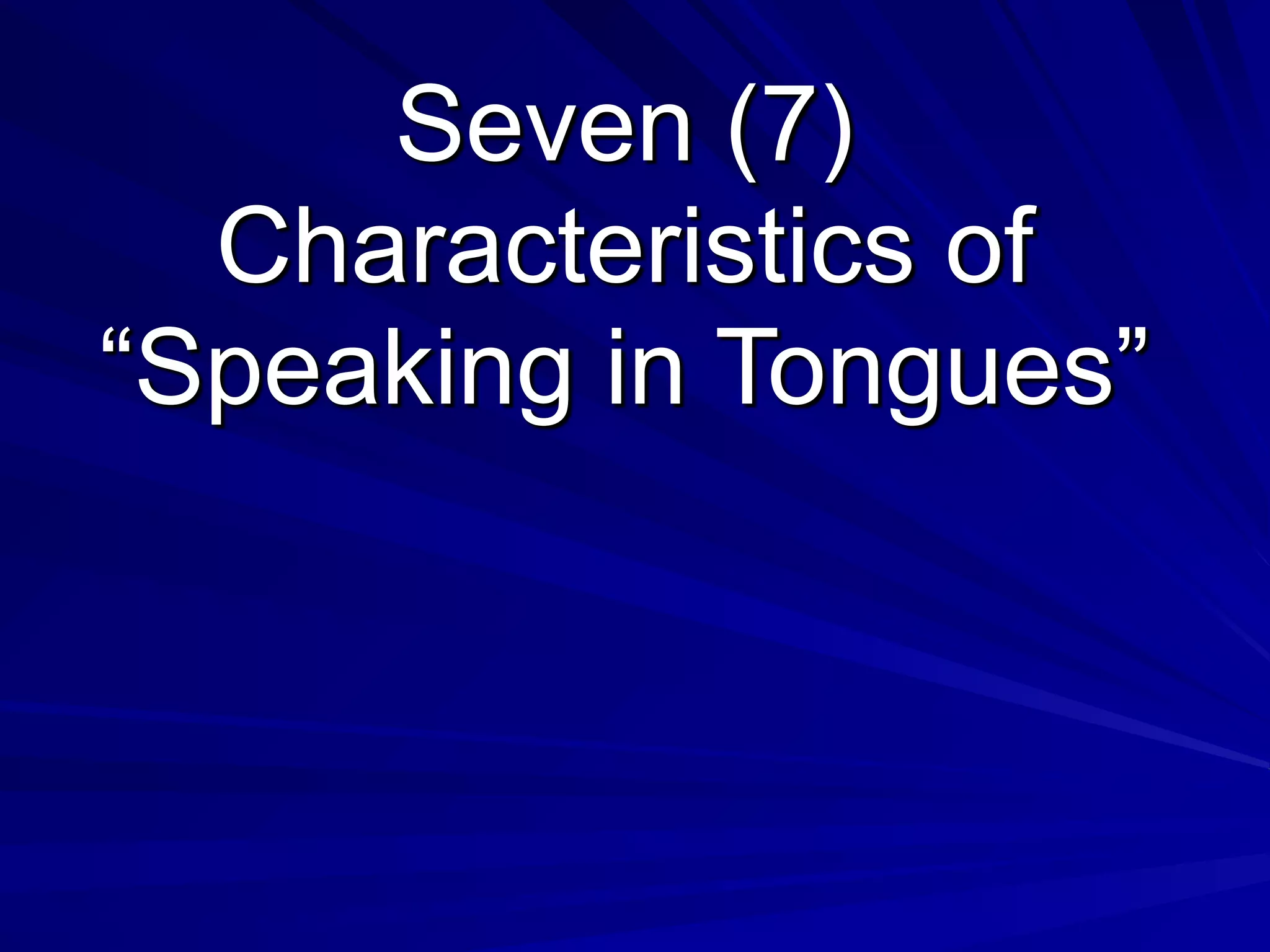 Speaking in Tongues | PDF