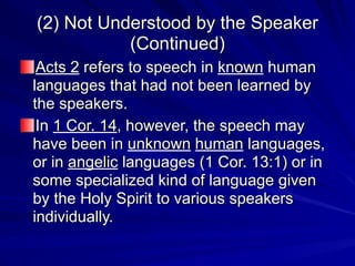 Speaking in Tongues | PDF
