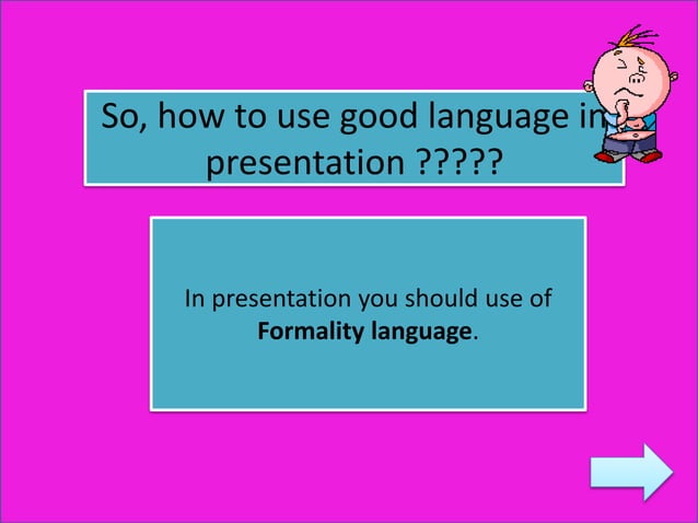 Language of Presentation | PPT