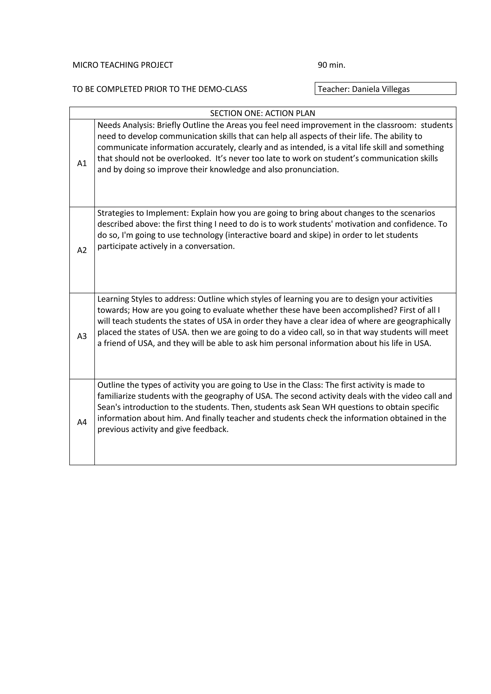 Speaking lesson plan for unmotivated students | DOCX