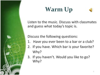 Speaking Lesson Plan – In A Pub | PPT