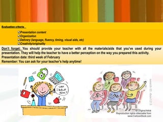 Speaking project guide | PPTX | Educational Assessment | Education