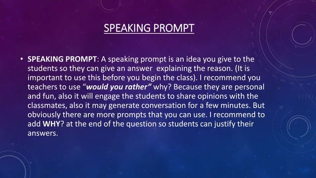 Speaking prompt | PPT