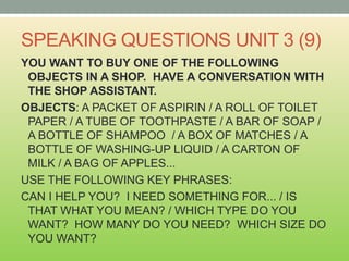 Speaking questions 3ºESO_unit3 | PPT