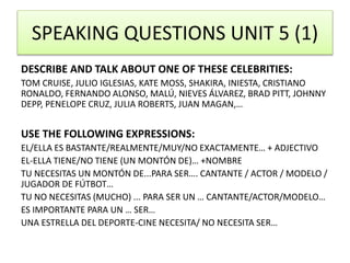 Speaking questions3ºeso unit5 | PPT