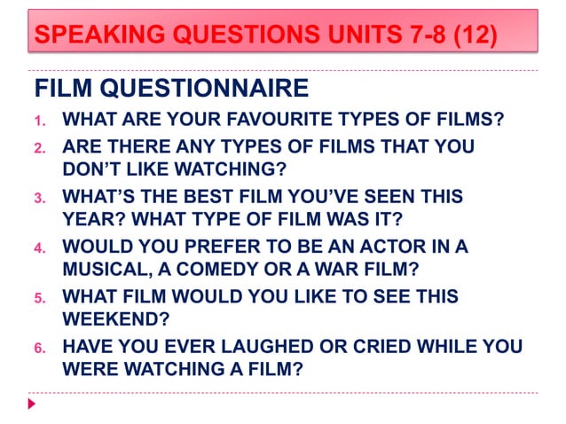 Speaking questions 3rd_ESO_units7-8 | PPT