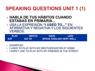 Speaking questions 4ºeso.unit1 | PPTX
