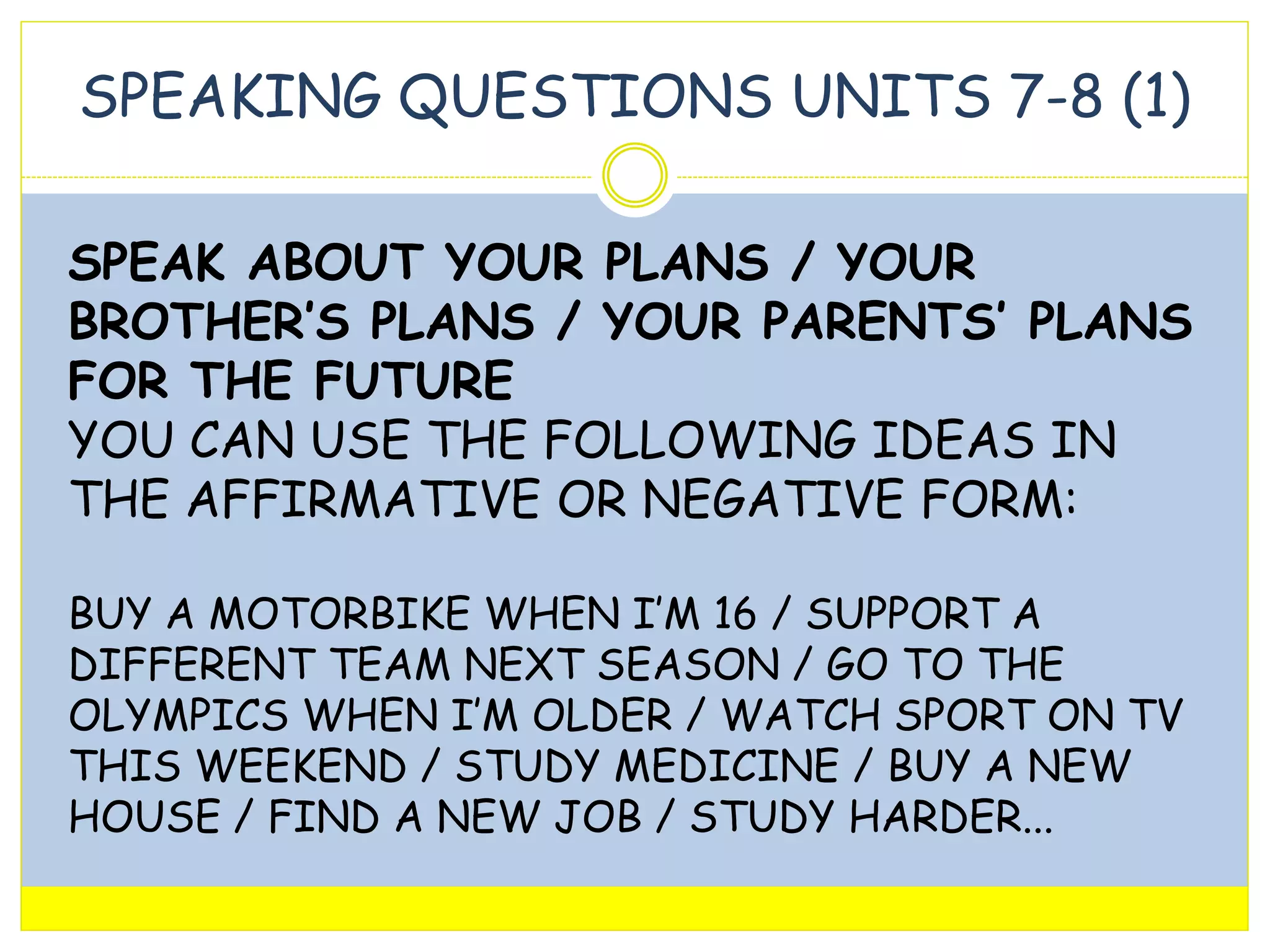 Speaking units7 8 2nd ESO | PDF