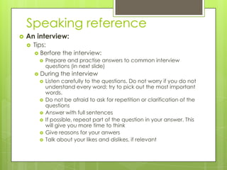 Speaking reference | PPTX