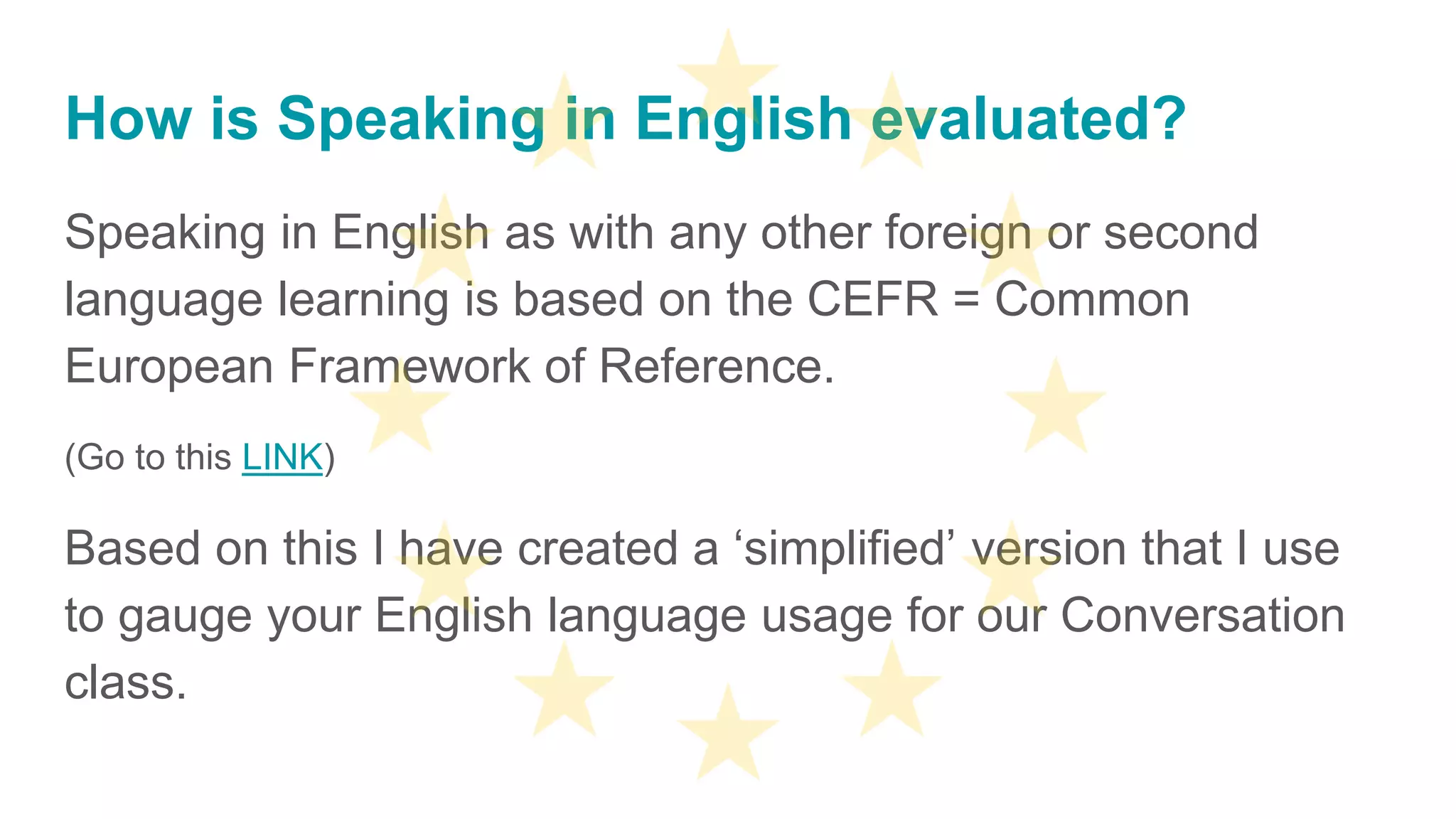 EFL Speaking rubric | PPTX
