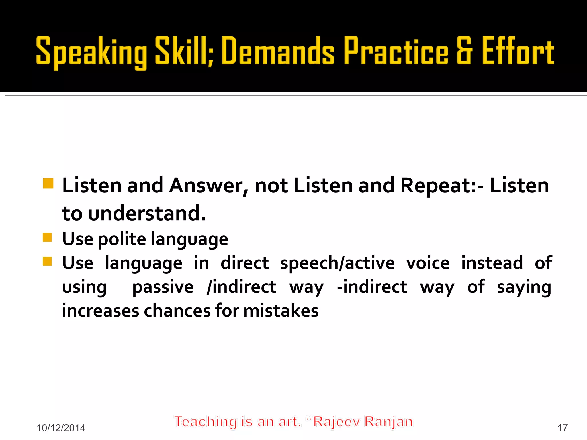 Speaking Skill | PPT