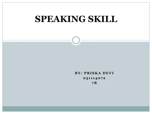 Assignment Speaking skill | PPTX