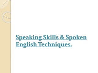 Speaking skills in English | PPTX