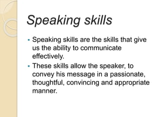 Speaking skills in English | PPTX