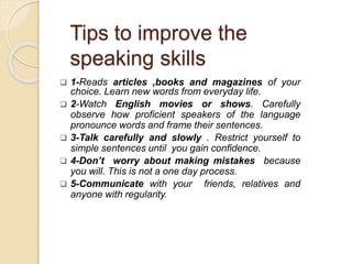 Speaking skills in English | PPTX