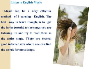 Speaking slide learning english by music group 10 (2) | PPT