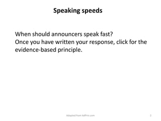 Speaking speeds | PPT