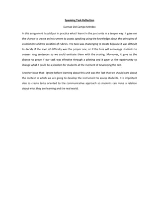 Speaking task reflection | DOCX