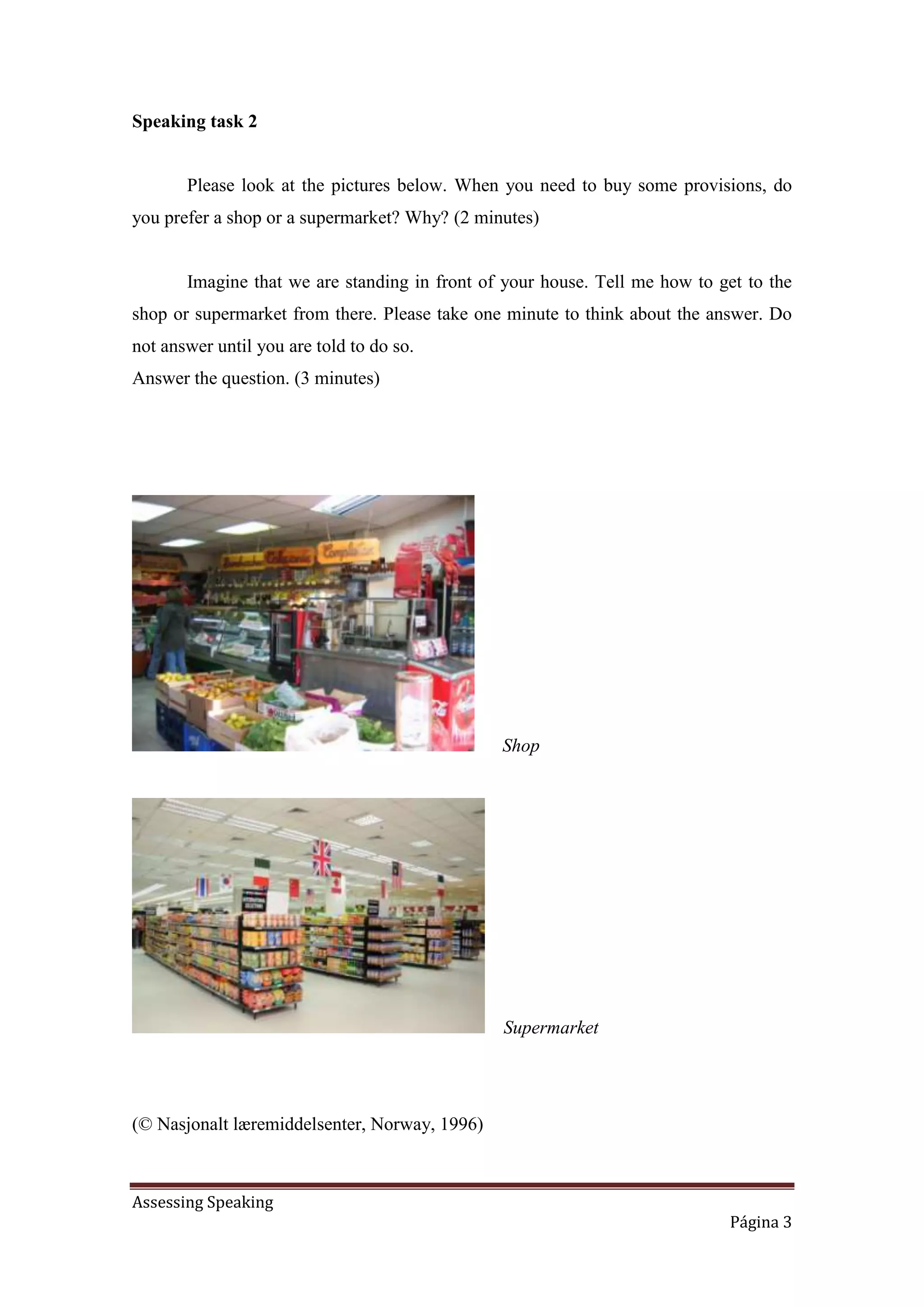 Speaking tasks | DOCX