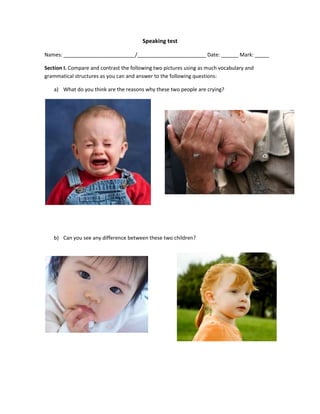 Speaking test | DOCX