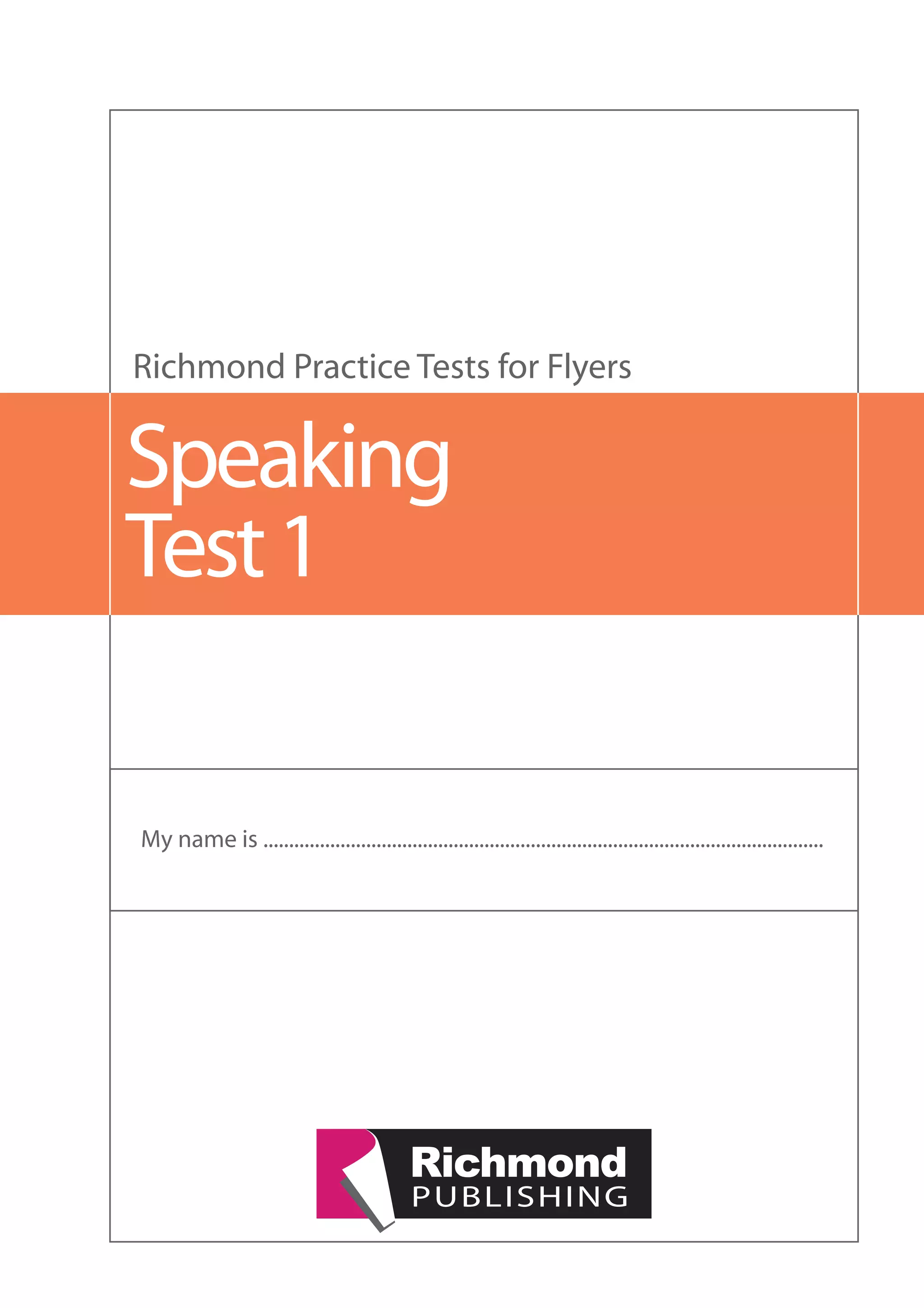 Speaking test 1 | PDF