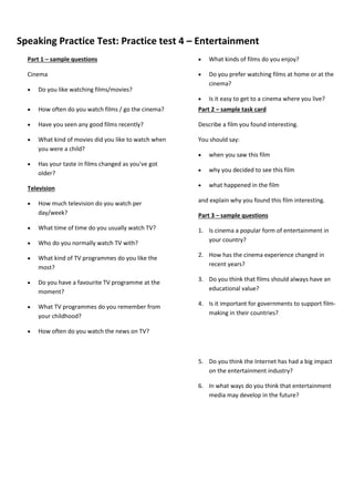 IELTS speaking test preparation | PDF