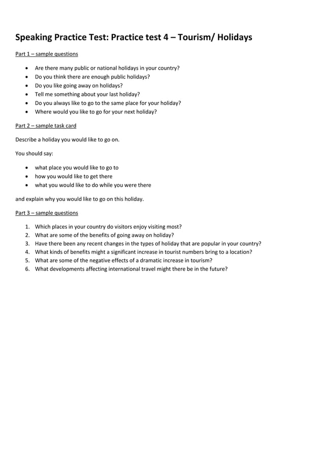 IELTS speaking test preparation | PDF