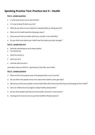 IELTS speaking test preparation | PDF